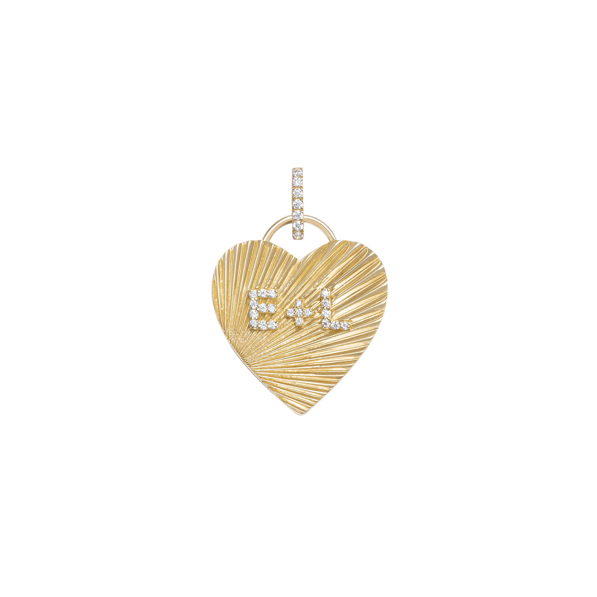 Personalized Fluted Heart Charm – Alina Morgan Jewelry