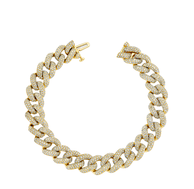 Lab Diamond Pave Chain Link Bracelet, – Alina Morgan Jewelry